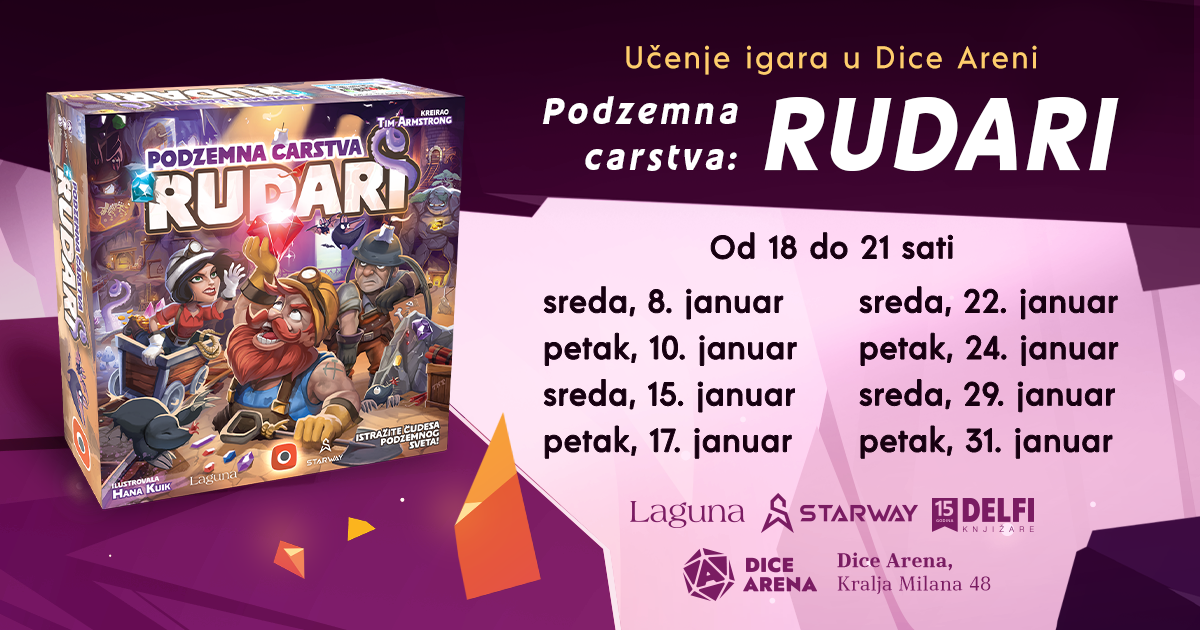 Laguna - Bukmarker - Učenje igara u Dice Areni: „Podzemna carstva ...